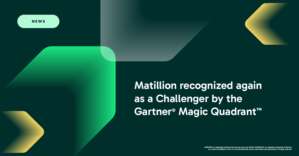 Matillion recognized again as a Challenger by the Gartner® Magic…