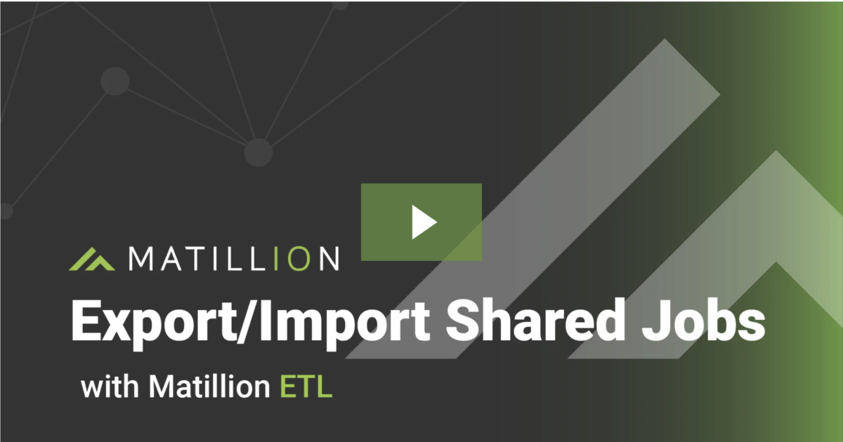 Export and Import Shared Jobs in Matillion ETL